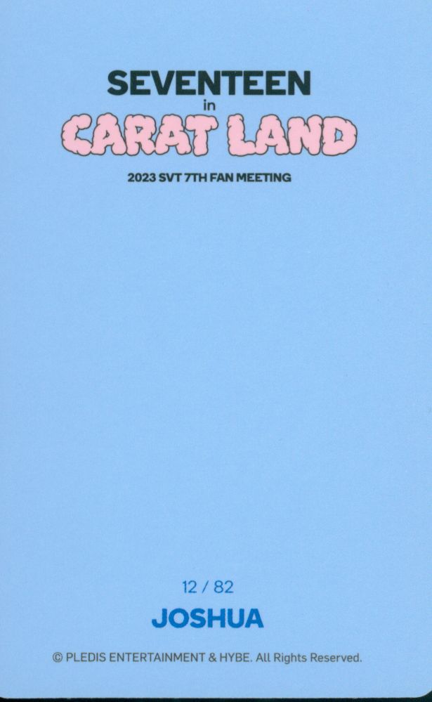 SEVENTEEN JOSHUA CARAT LAND 2023 12/82 | まんだらけ Mandarake